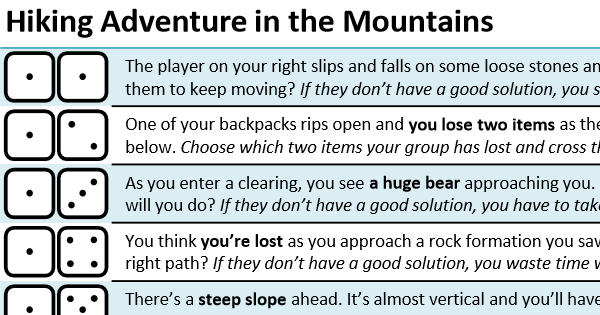 Hiking Adventure: role-play games in the classroom – TeachingGamesEFL ...